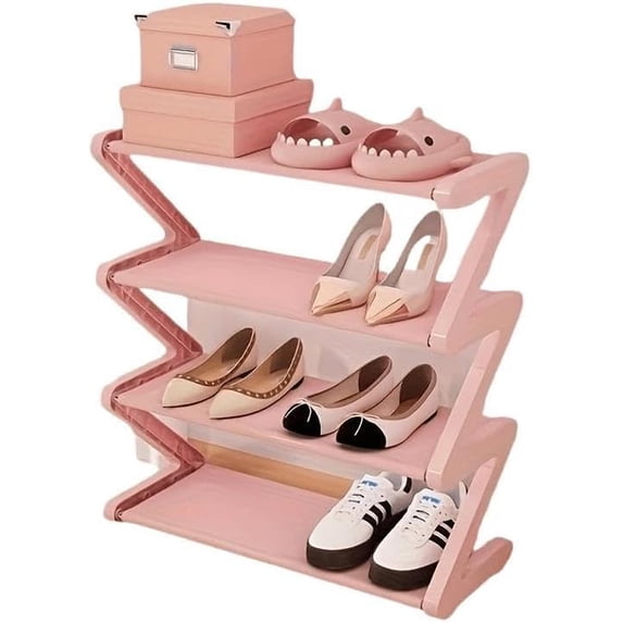 Auto Beyond 4-Tier Z-Shaped Shoe Rack Stackable Home Storage Rack Easy ...