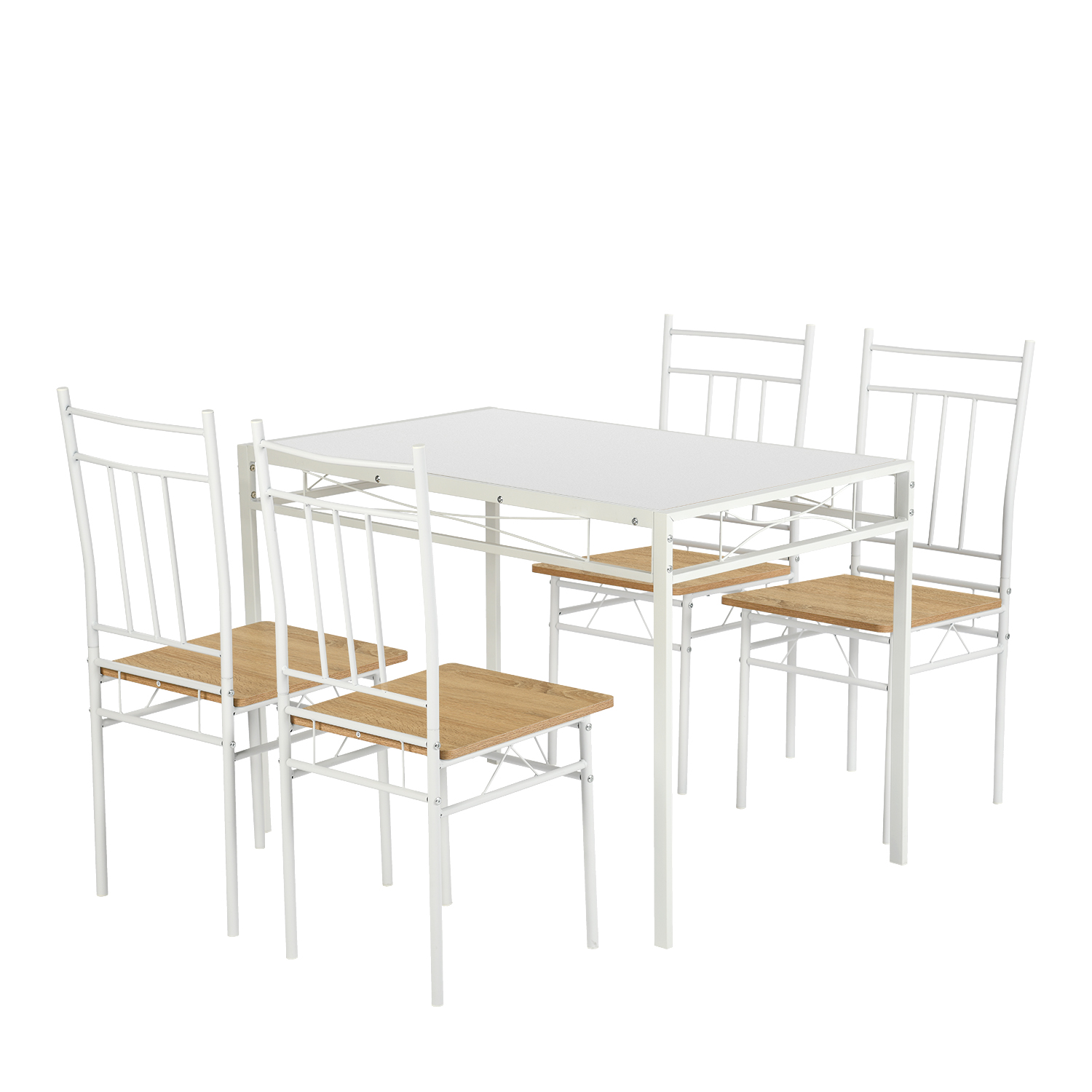 Auto Beyond 5-Piece Kitchen Dining Table Set, Heavy-Duty Metal Frame ...