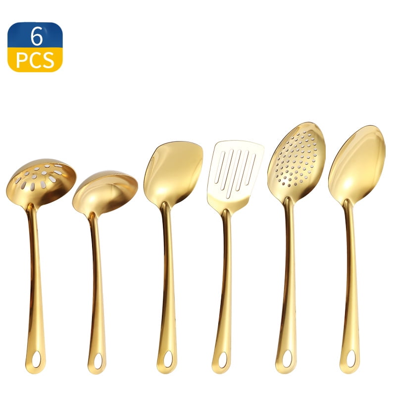 Auto Beyond 6-Piece Gold Kitchen Utensils Set, Durable Kitchen Utensils ...