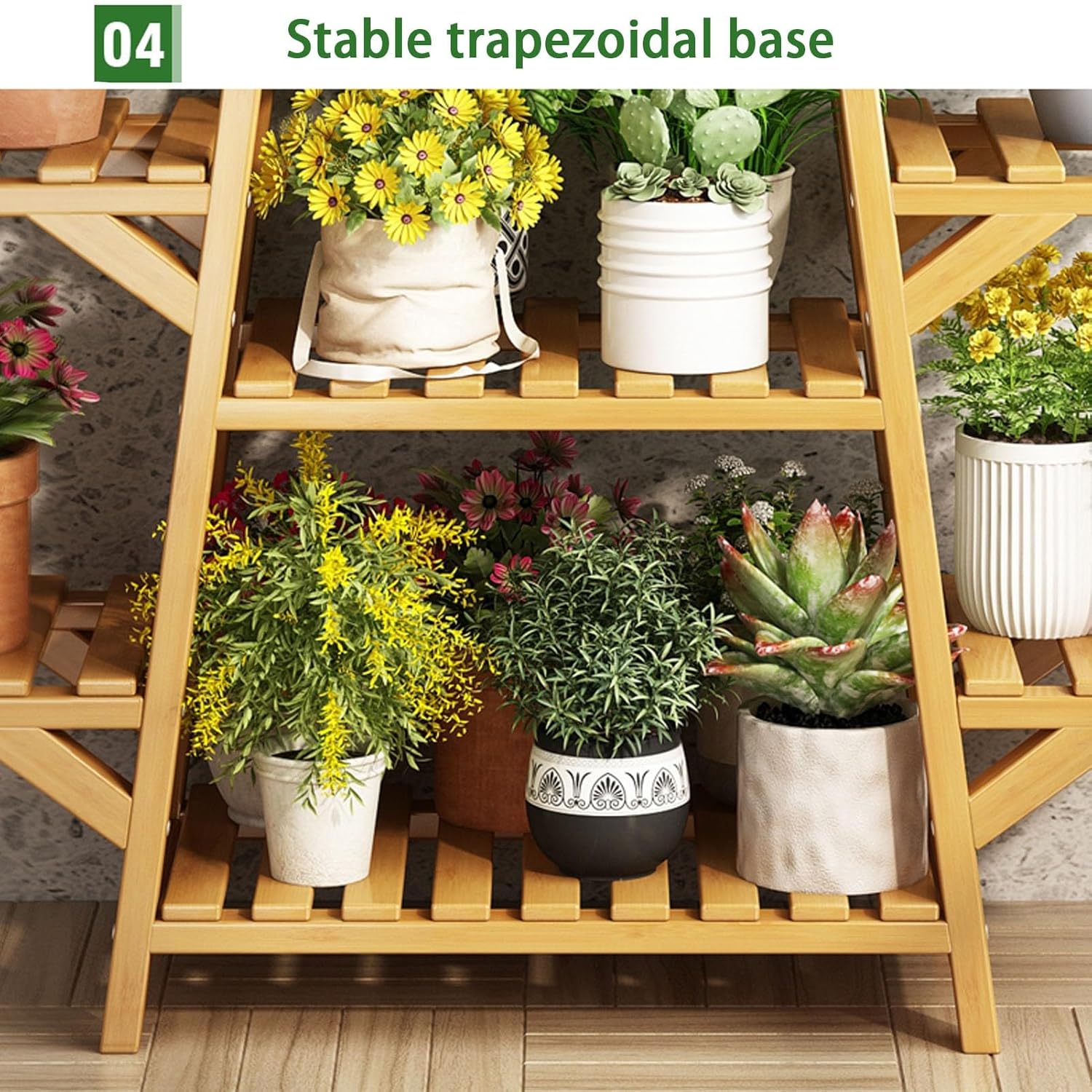 Auto Beyond Bamboo storage rack, multi-tiered indoor succulent plant ...