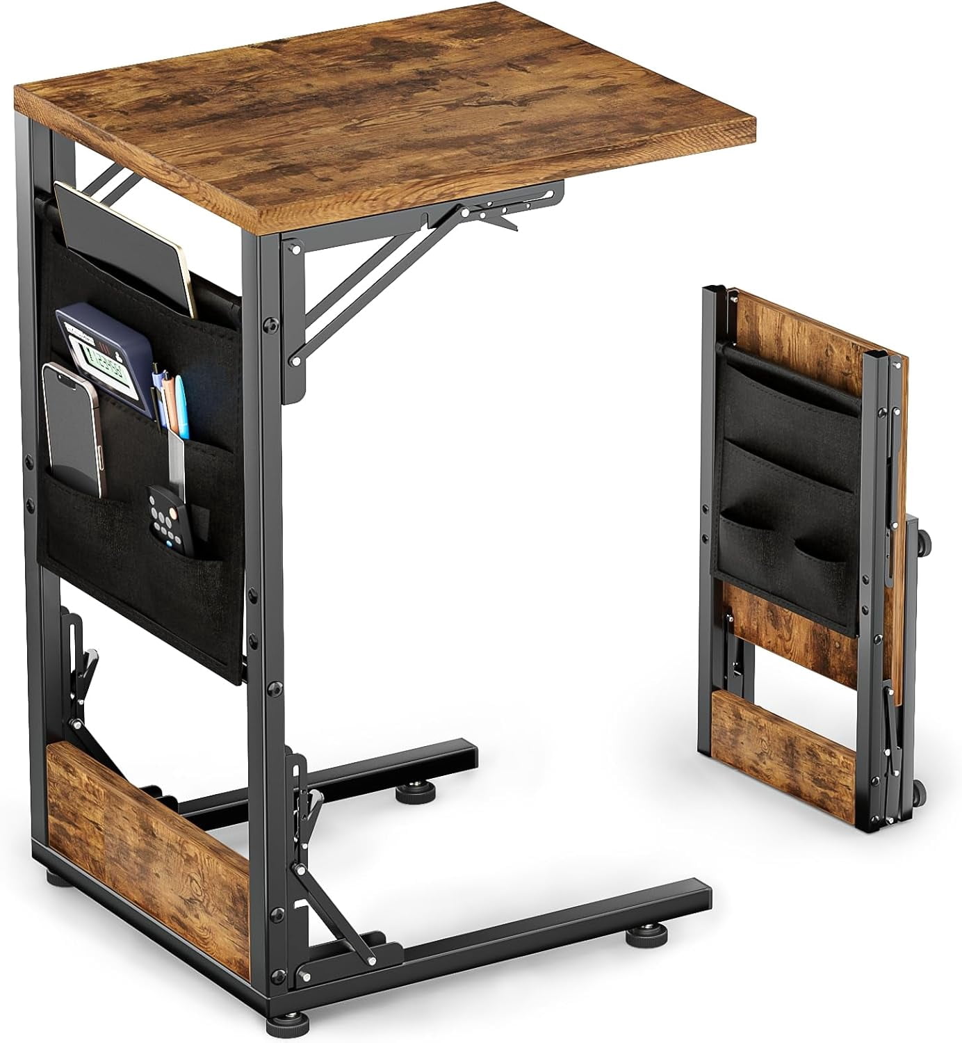 Auto Beyond C-Shape Side Table, Folding Sofa Table, Bedside Table with ...