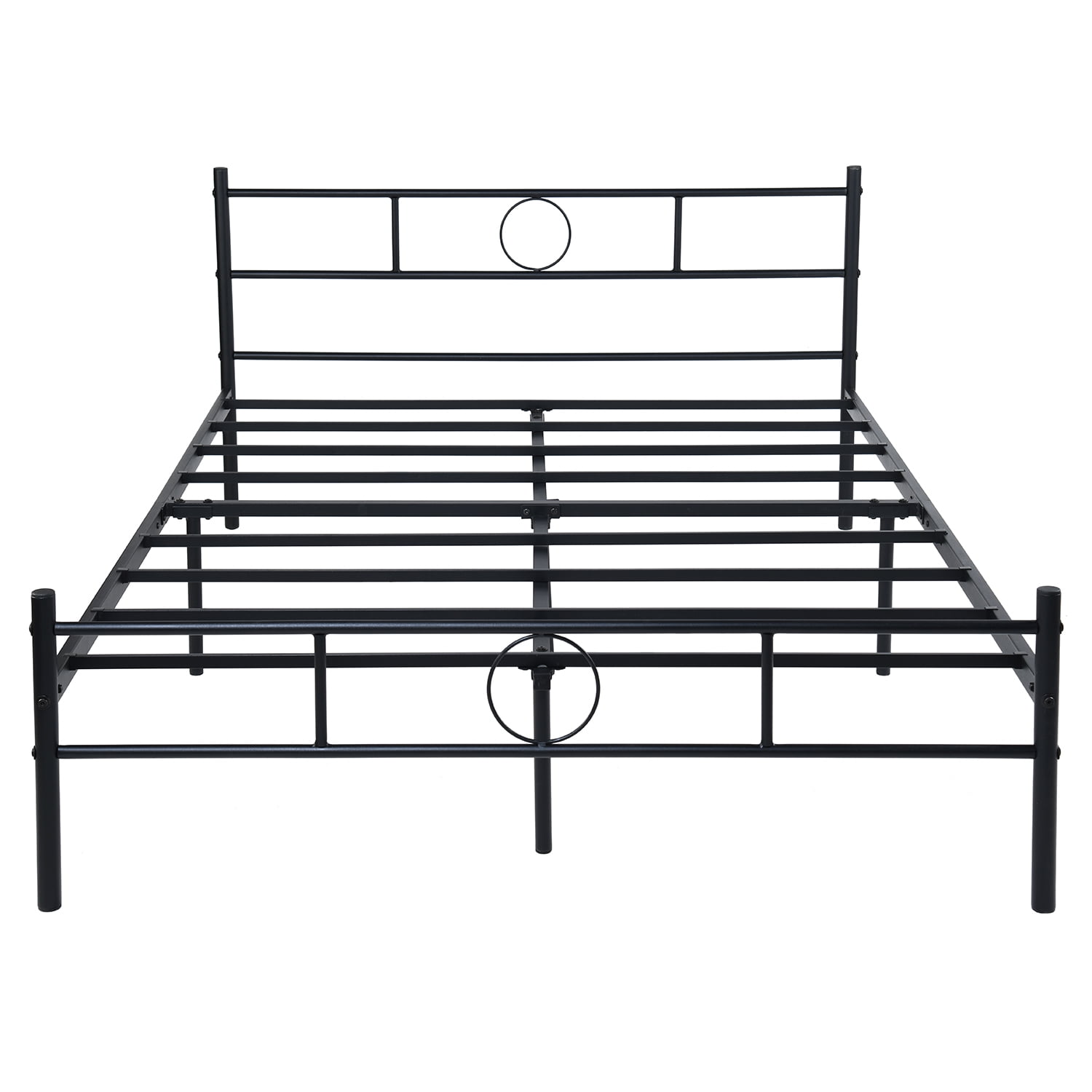 Auto Beyond Metal bed frame with headboard and footboard, featuring ...