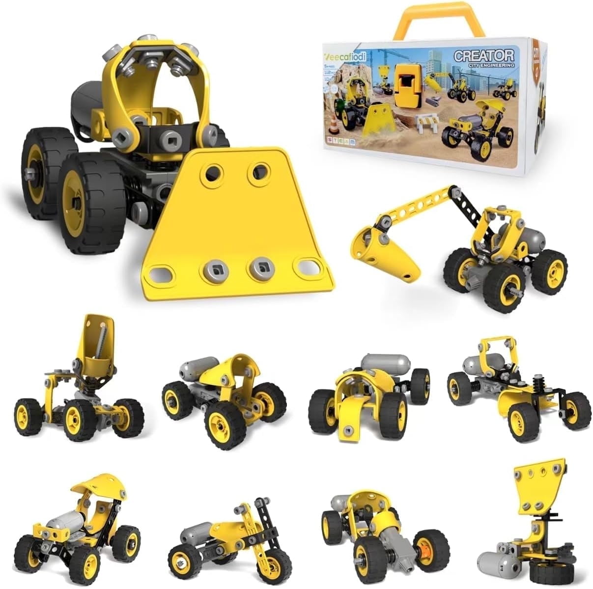 Auto Beyond STEM Toys for Boys Ages 5-8, 10-in-1 Motorized Toy Building ...