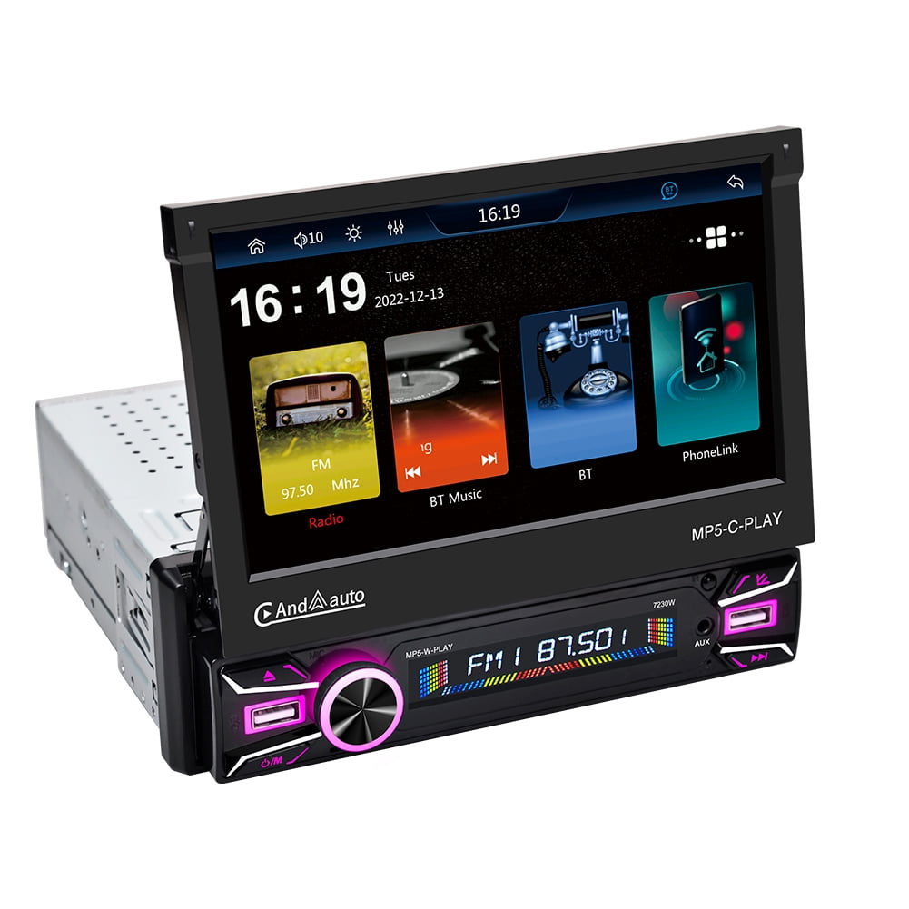 Auto Bluetooth Stereo 7 Inch Retractable Screen Carplay Automotive ...