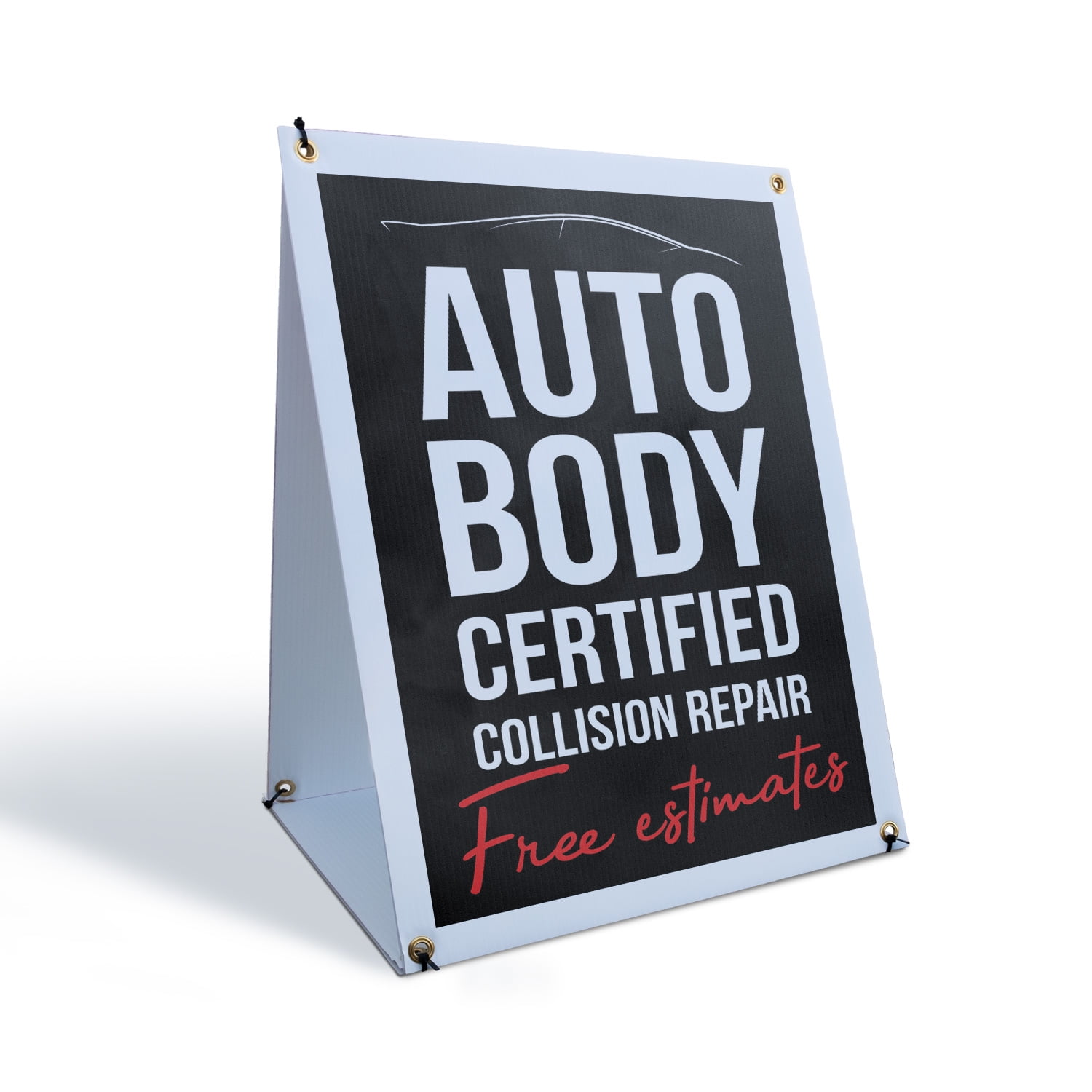 Auto Body Full Collision Repair Sidewalk Sign 24 Inch x 36 Inch A-Frame ...