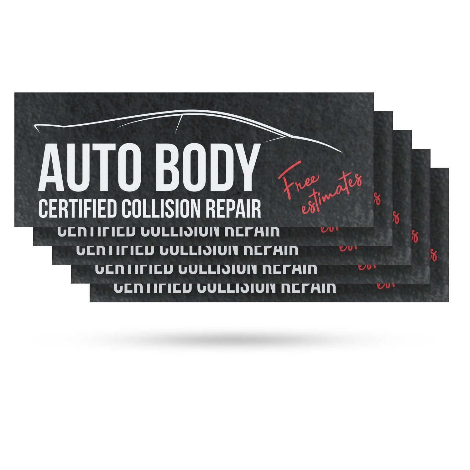 Auto Body Full Collision Repair Vinyl Decal 5 Pack of 24 Inch x 9 Inch ...
