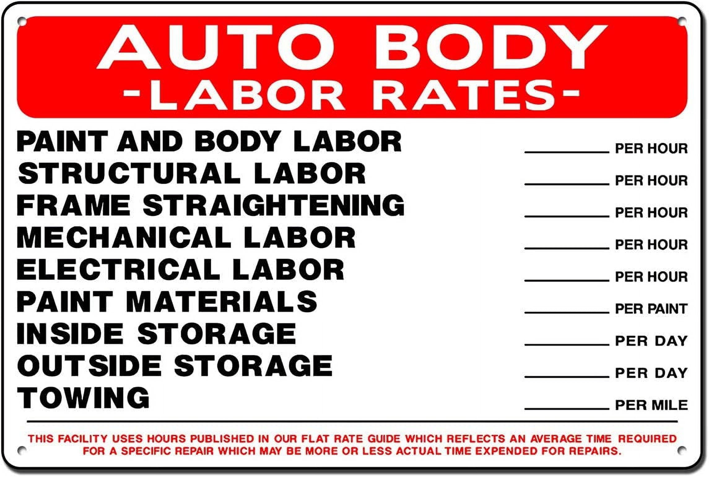 Auto Body Labor Rater Metal Tin Signs-Metal Tin Signs Exquisite Wall ...