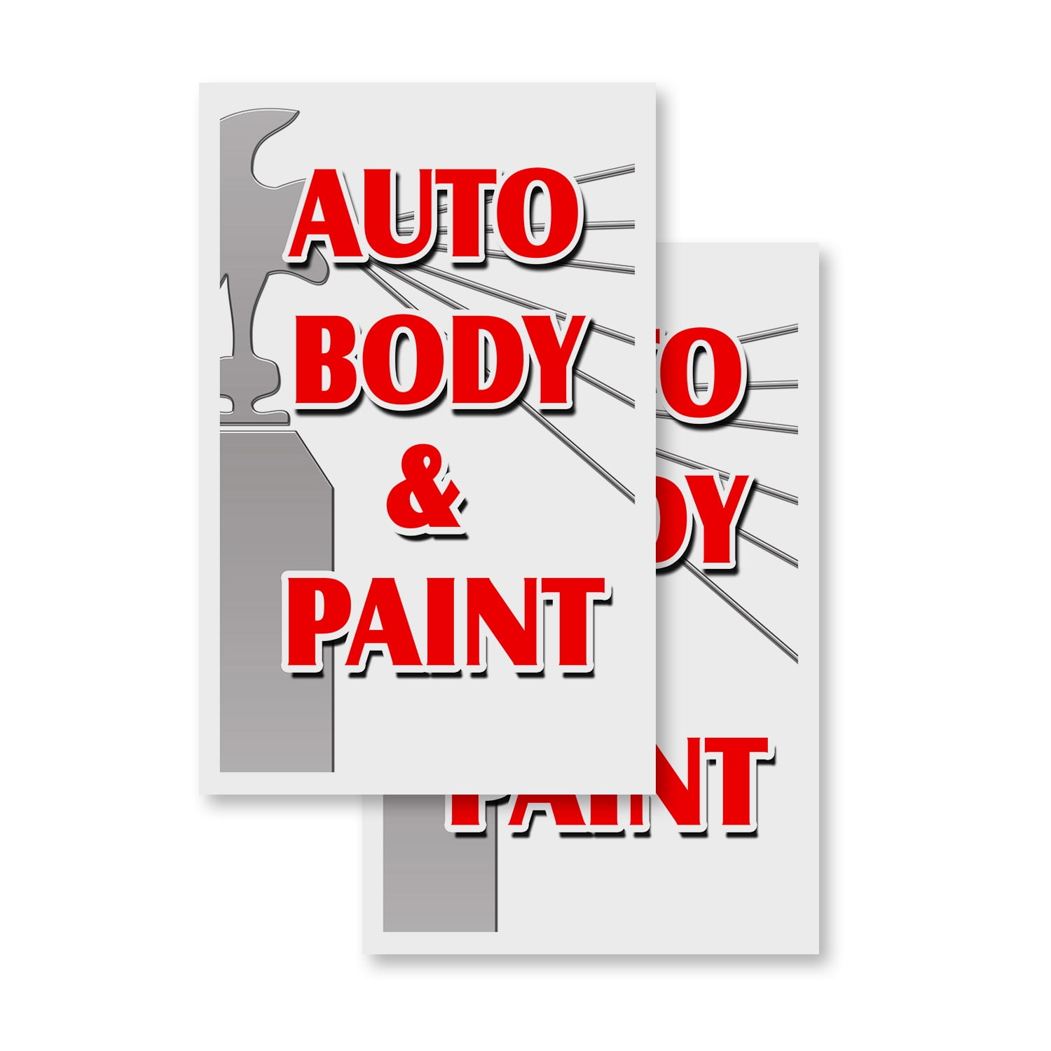 Auto Body & Paint (2-PACK) 24" x 36" Vinyl Decals | Sign Insert Peel ...