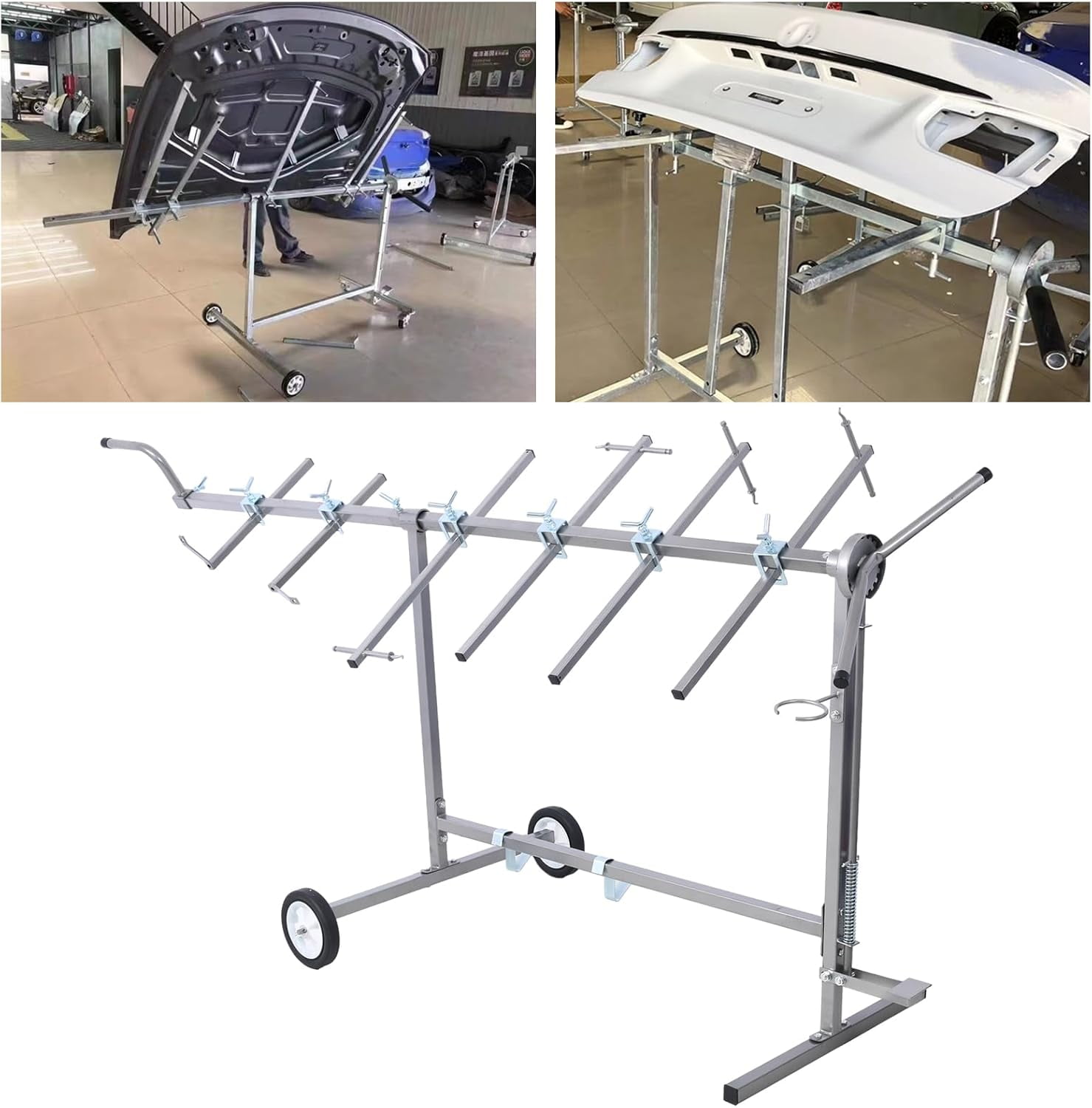 Auto Body Paint Stand 6 Racks, 360° Rotatable Car Body Paint Rack Panel ...