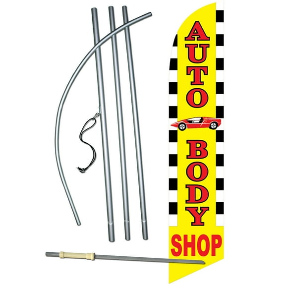 Auto Body Shop Complete Swooper Flag Bundle - Walmart.com