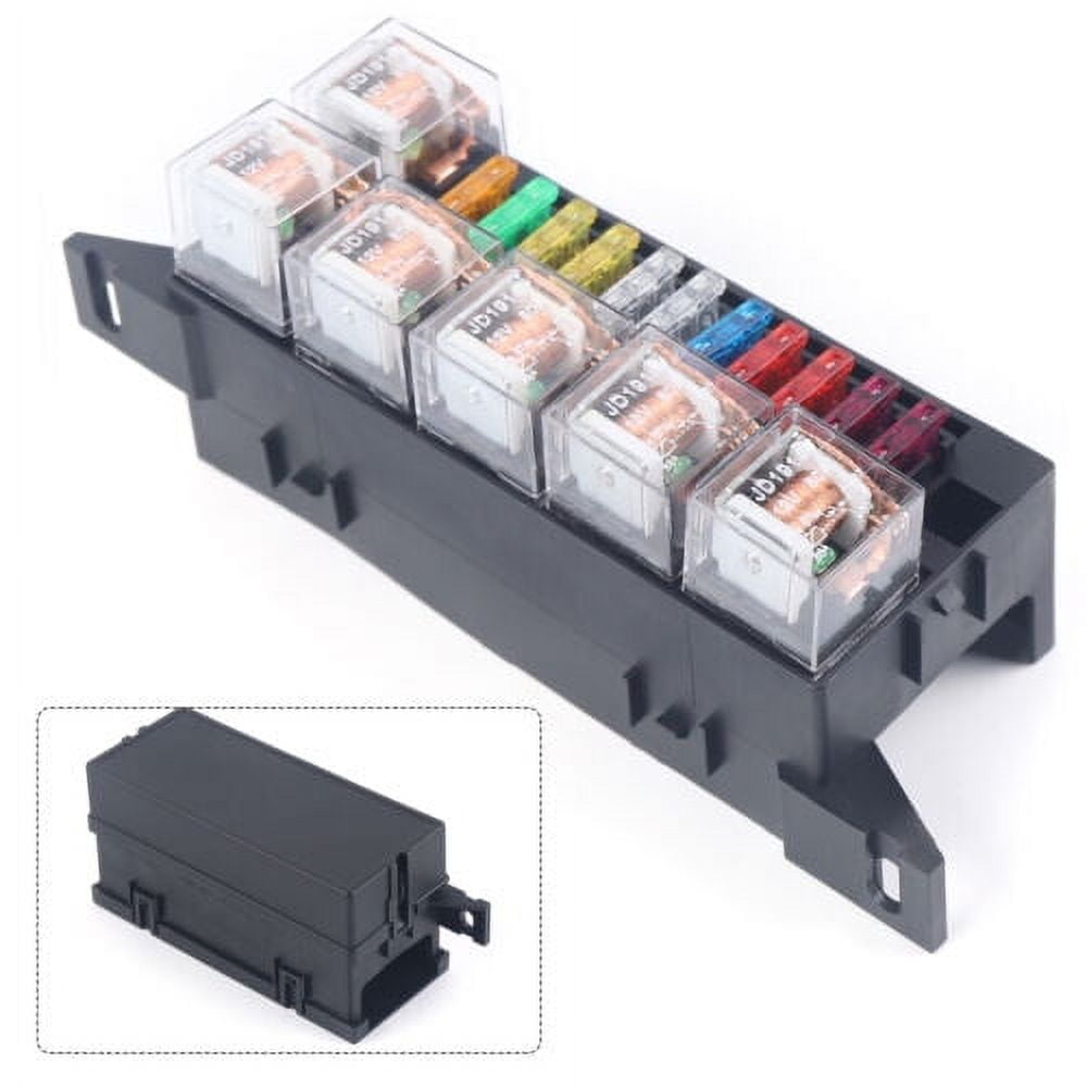Auto Car Fuse Relay Panel Box W/ 11 Fuses Universal Block Holder 12V ...