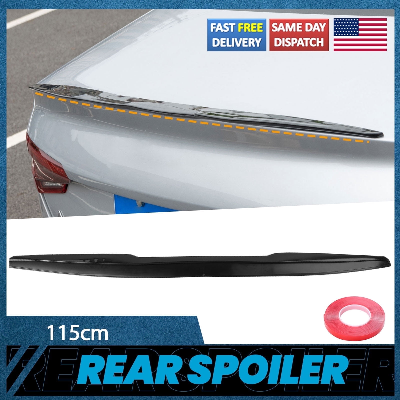 Auto Car Rear Roof Lip UNIVERSAL Spoiler Wing Closs Black Tail Trunk V ...