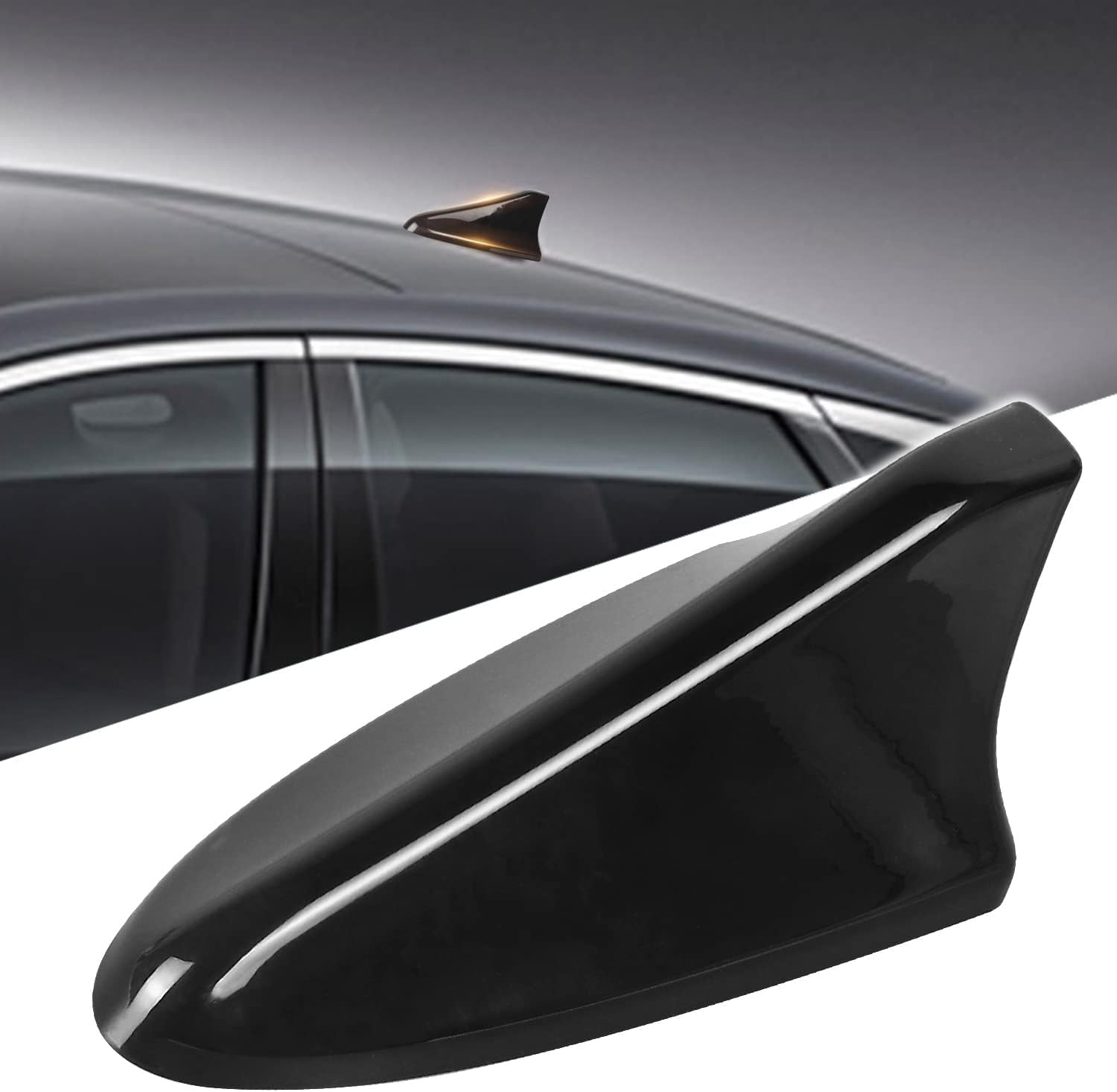 Auto Car Shark Fin Antenna Cover Cap Decorative Roof Aerial Base ...