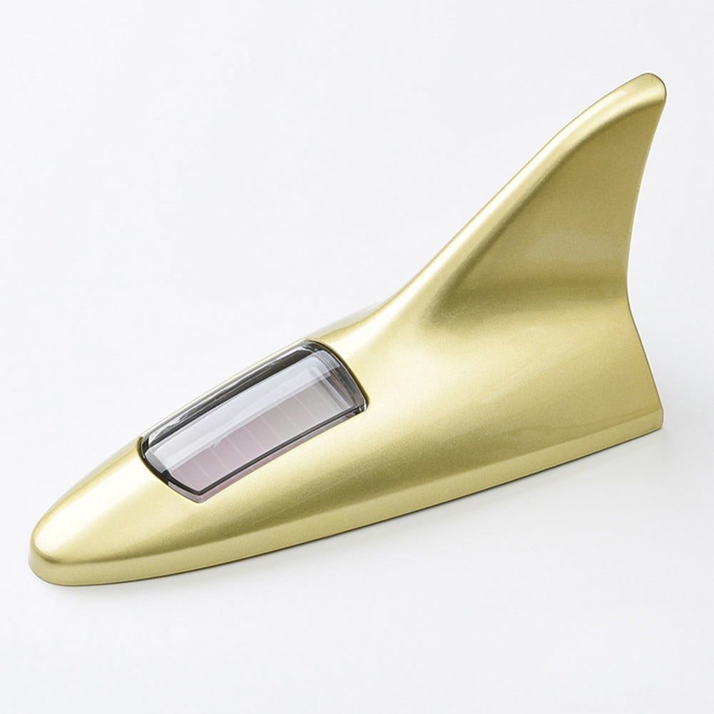 Auto Car Solar Powered antenna Fin Antenna LED Light prompt Tail Light ...