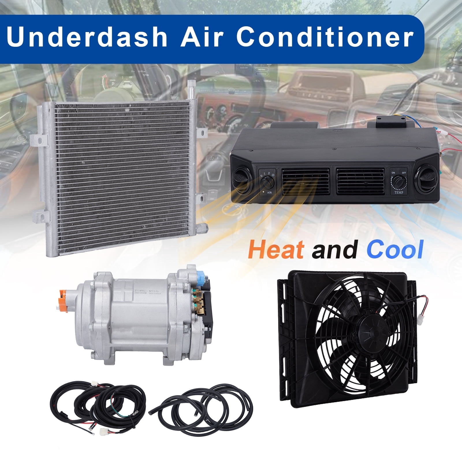 Auto Car Universal Underdash Electric Air Conditioning 12V Cool & Heat ...