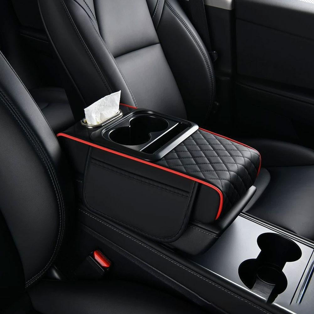 Auto Center Console Armrest Pillow, 5-in-1 Multifunctional Pu Leather ...
