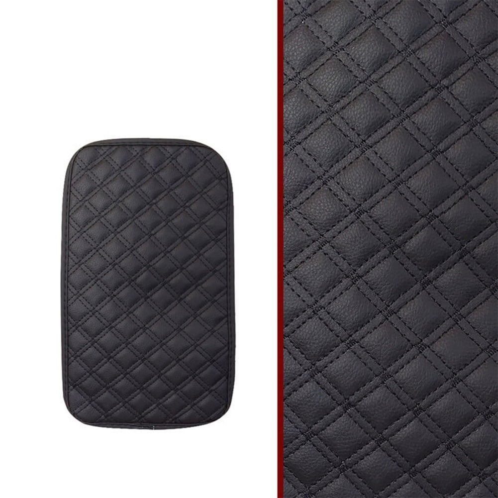 Auto Center Console Pad Quilted Embroidery PU Leather Car Armrest Box ...