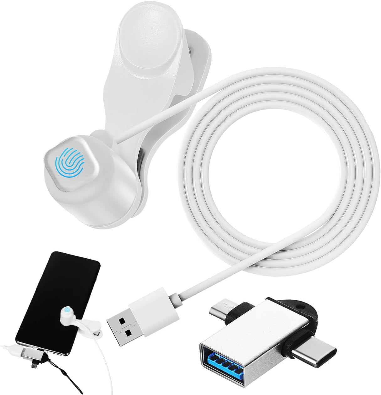 Auto Clicker for Phone with Screen Clicker and Silver USB OTG Adapter 2 ...