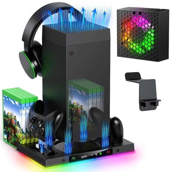 Prociv Auto Cooling Fan and Charge Stand for Xbox Series X, RGB ...