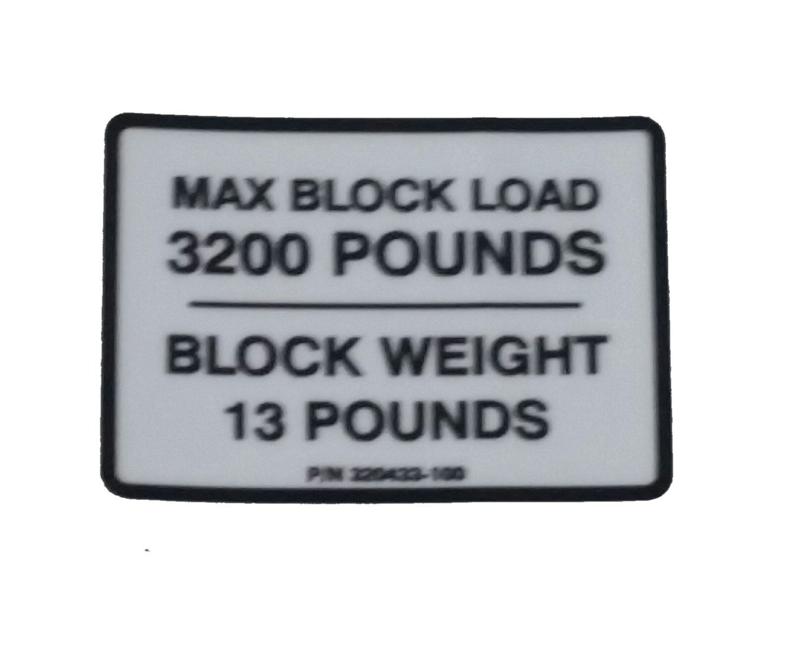 Auto Crane 320433100, Traveling Block Decal for 3203 - Walmart.com
