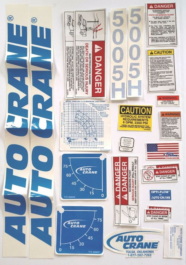 Auto Crane 360552000, Decal Kit, for 5005H Series Cranes - Walmart.com
