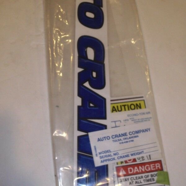 Auto Crane 370872000, Econo-ton Decal Kit, 7' Boom, Standard Pedestal ...