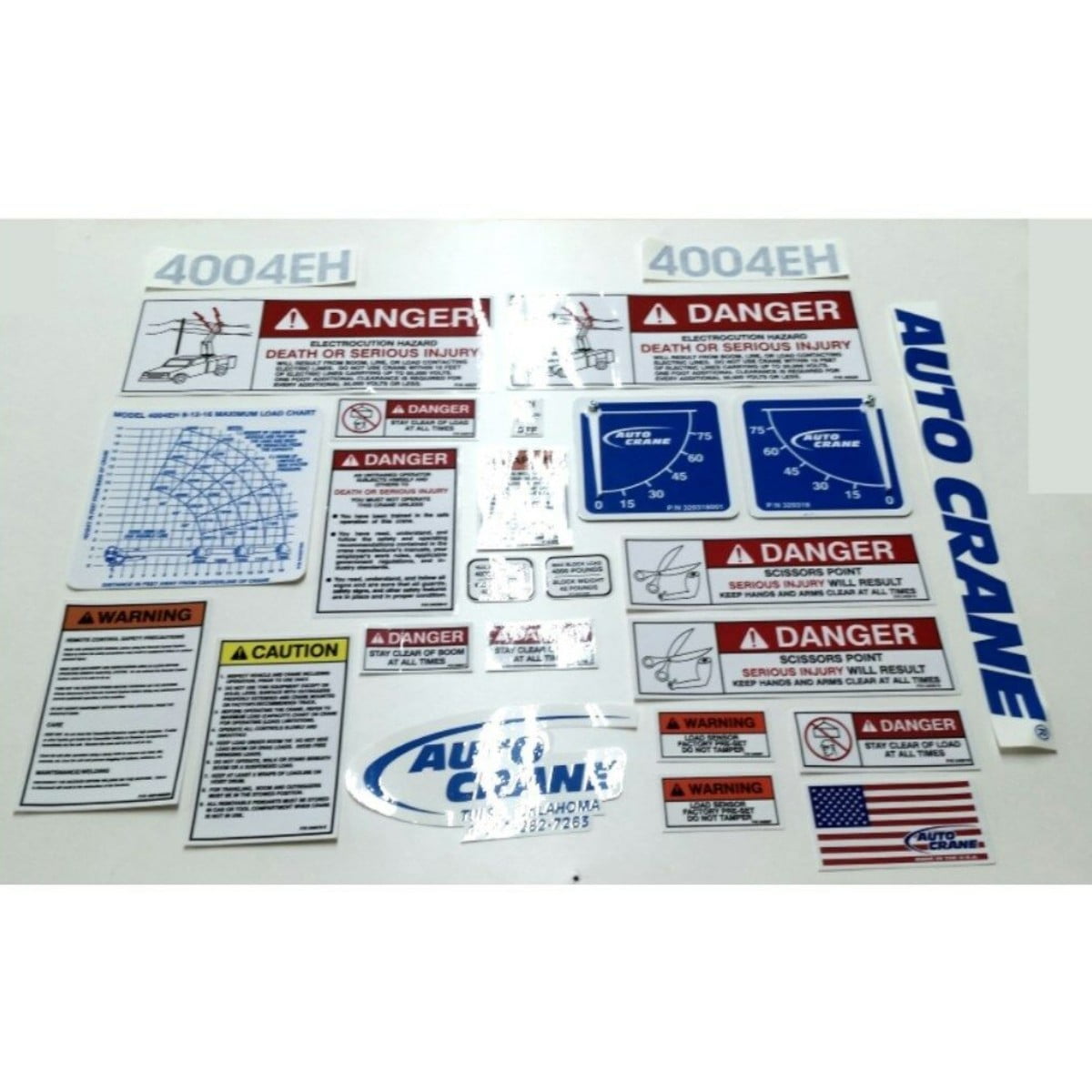 Auto Crane 404209000, Decal Kit for 4004EH Series Cranes with 16' Boom ...