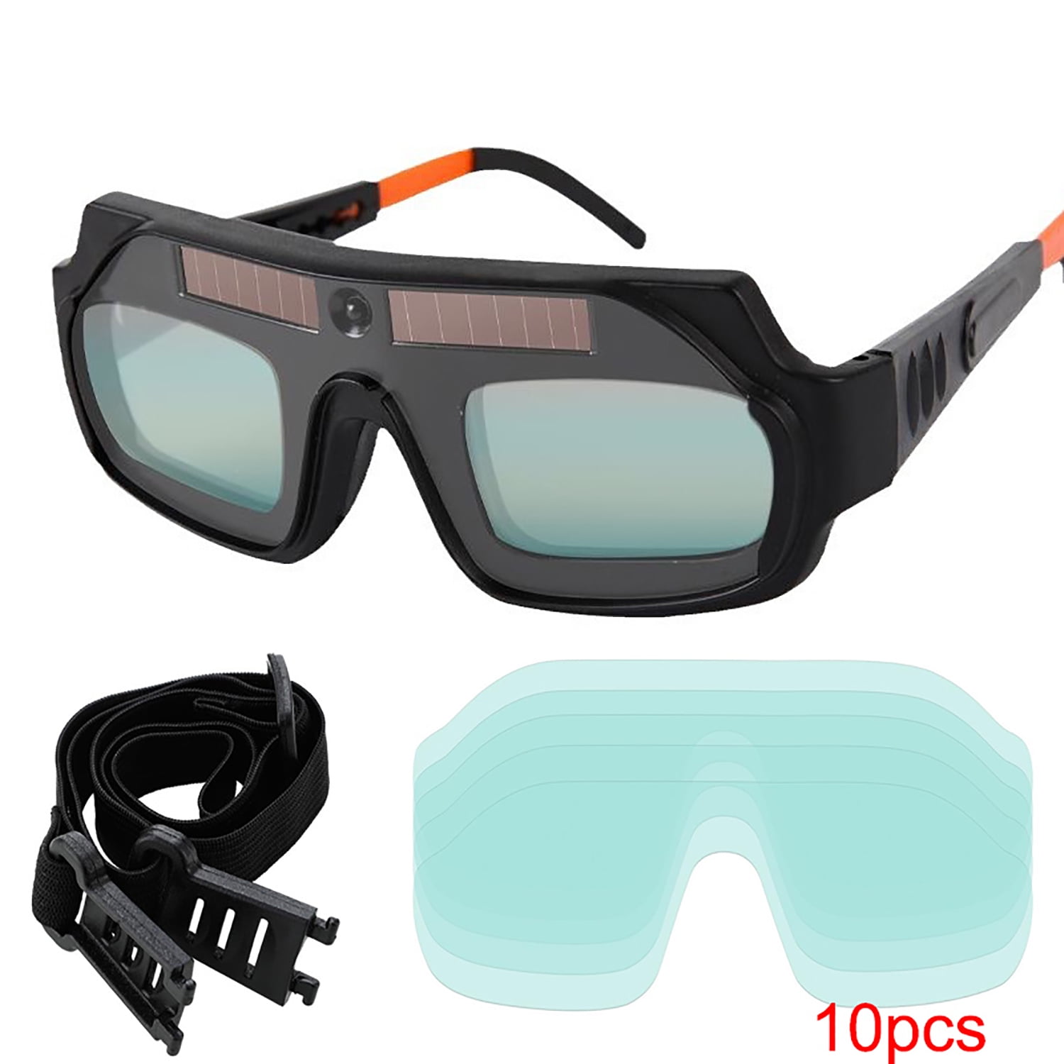 Auto Darkening Welding Goggles - Solar Powered, True Color Lens 1/1/1/2 ...