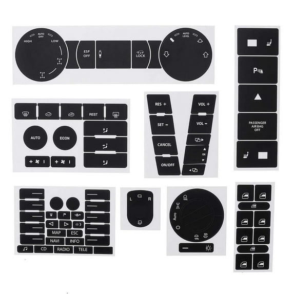 Wear Resistant Automotive Button Repair Sticker Decal Set For SUV ...