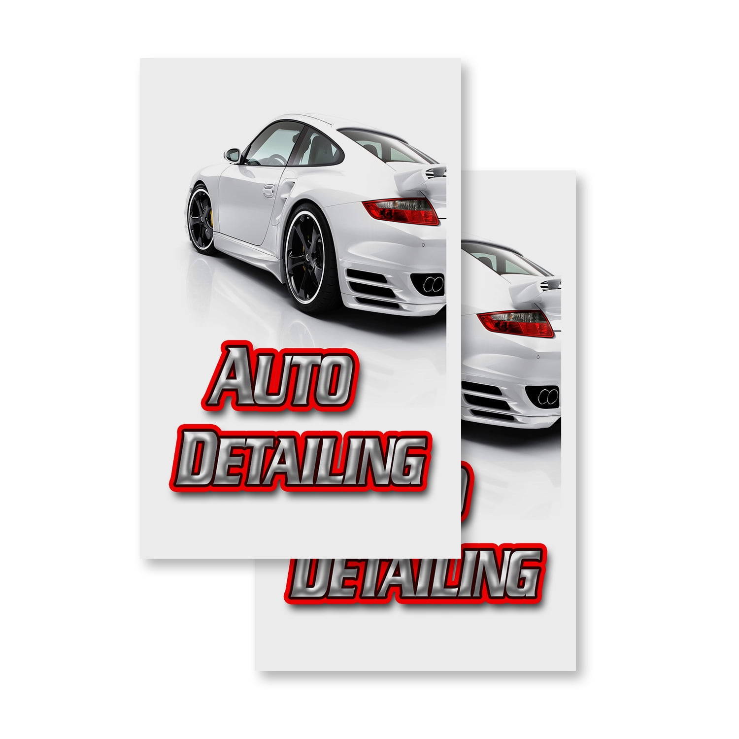 Auto Detailing (2-PACK) 24" x 36" Vinyl Decals | Sign Insert Peel ...