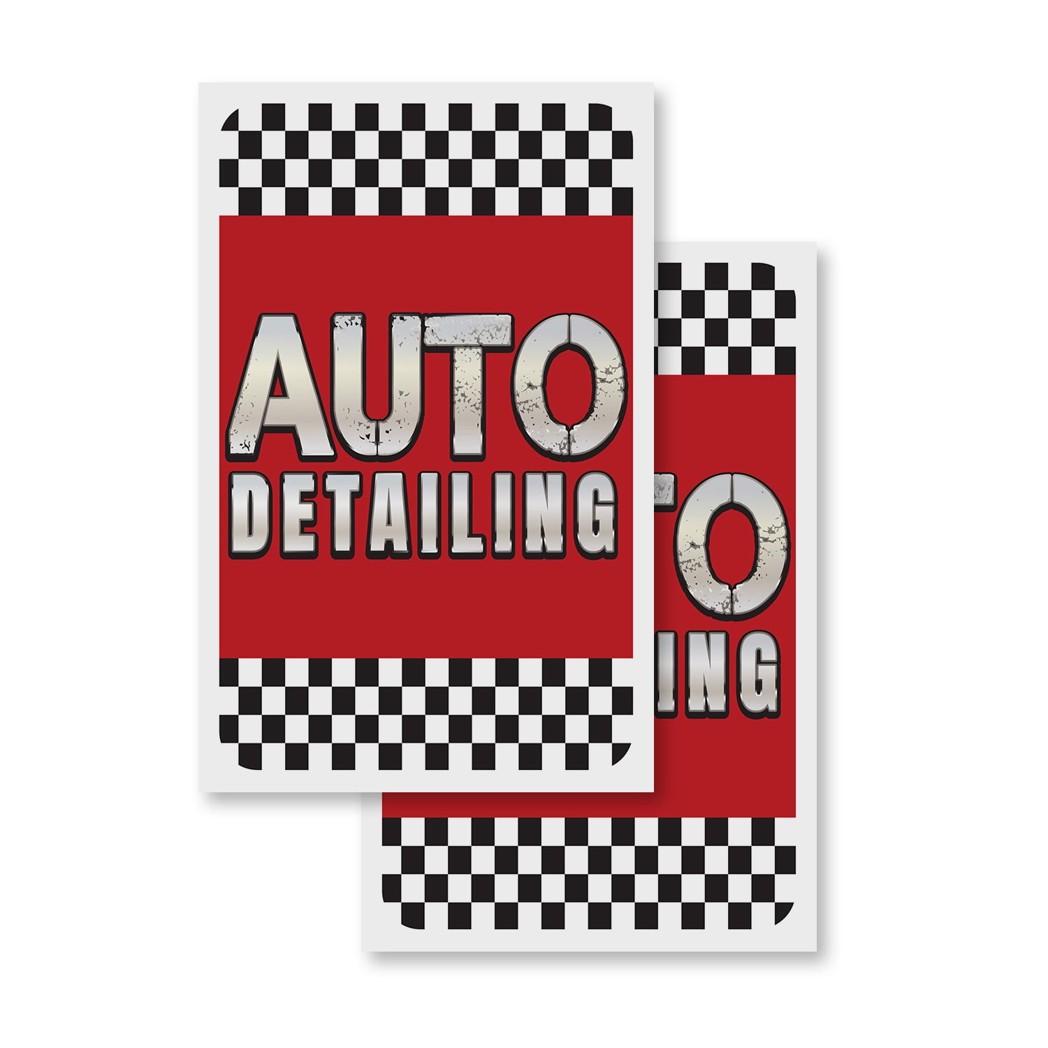 Auto Detailing (2-PACK) 24" x 36" Vinyl Decals | Sign Insert Peel ...