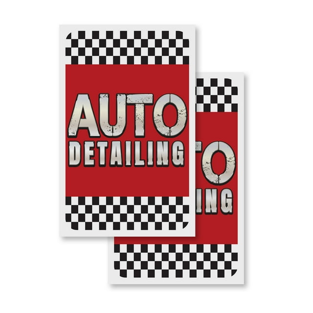 Auto Detailing (2-PACK) 24" x 36" Vinyl Decals | Sign Insert Peel ...