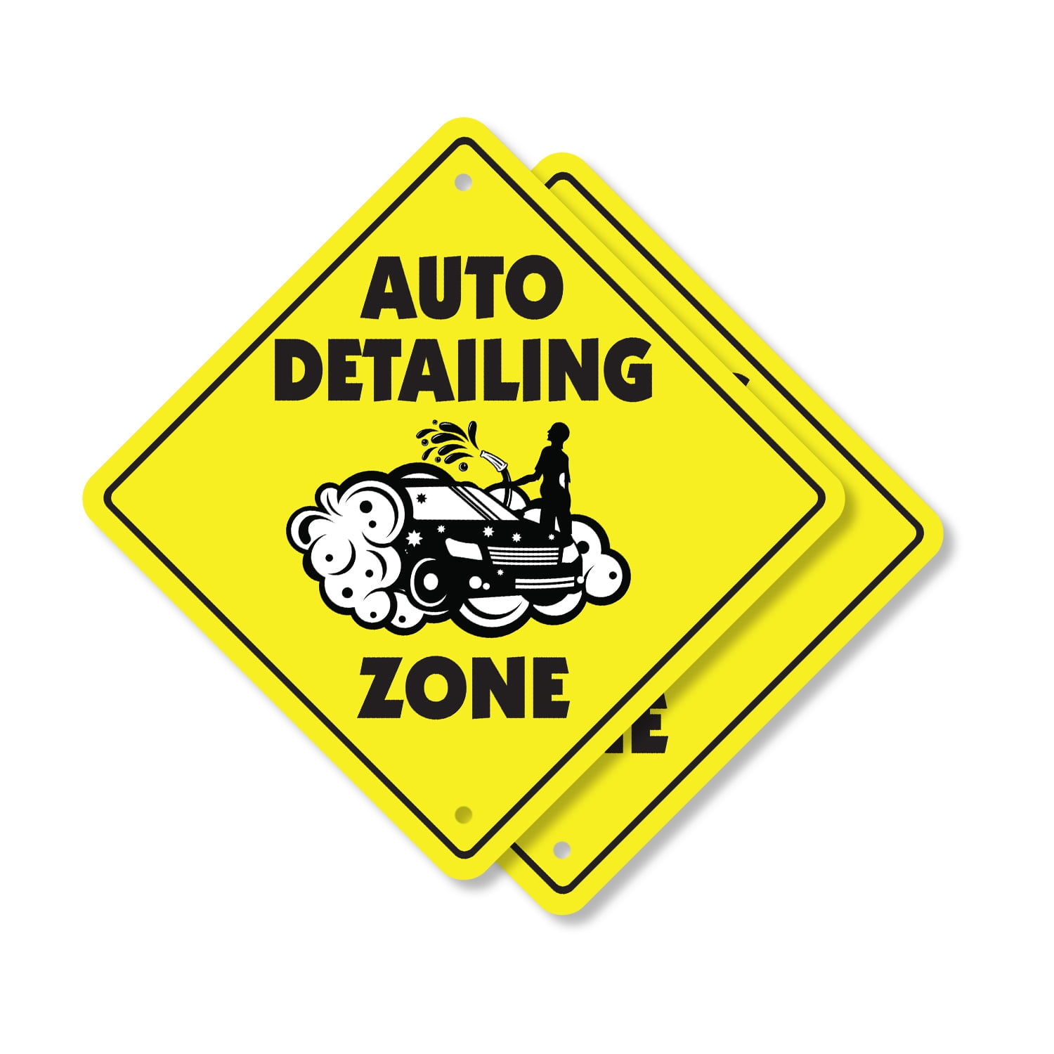 Auto Detailing (2 Pack) Plastic Crossing Sign - 12 Inch X 12 Inch Xing ...