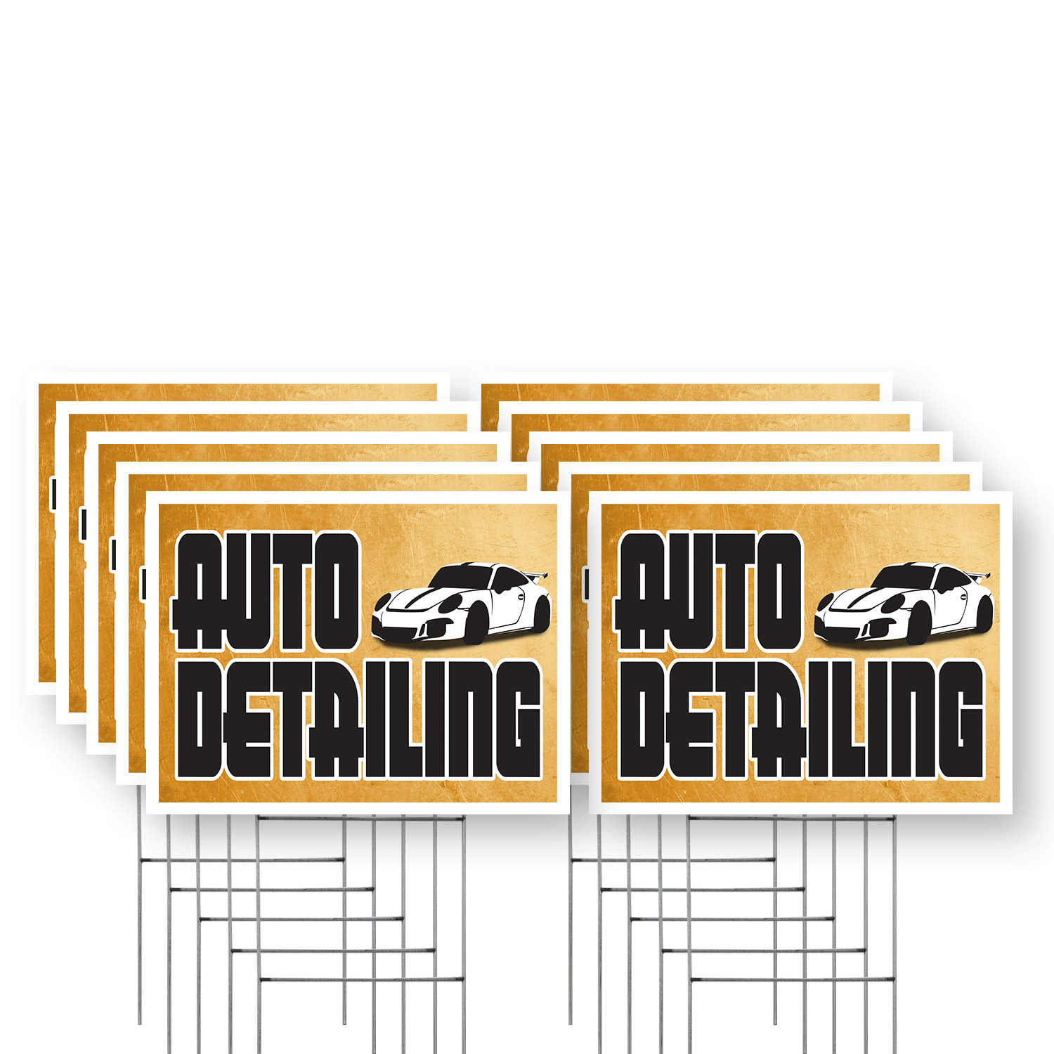 Auto Detailing Yard Sign 10 Pack of 12 Inch x 16 Inch Double Sided ...