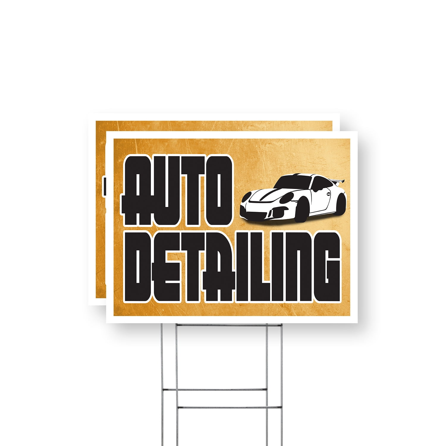 Auto Detailing Yard Sign 2 Pack of 18 Inch x 24 Inch Double Sided ...