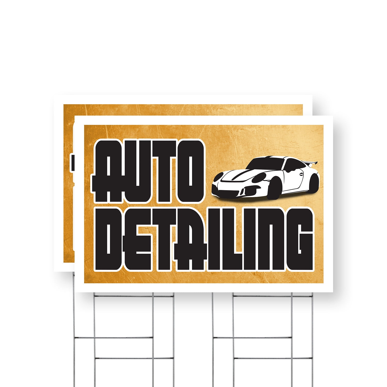 Auto Detailing Yard Sign 2 Pack of 24 Inch x 36 Inch Double Sided ...