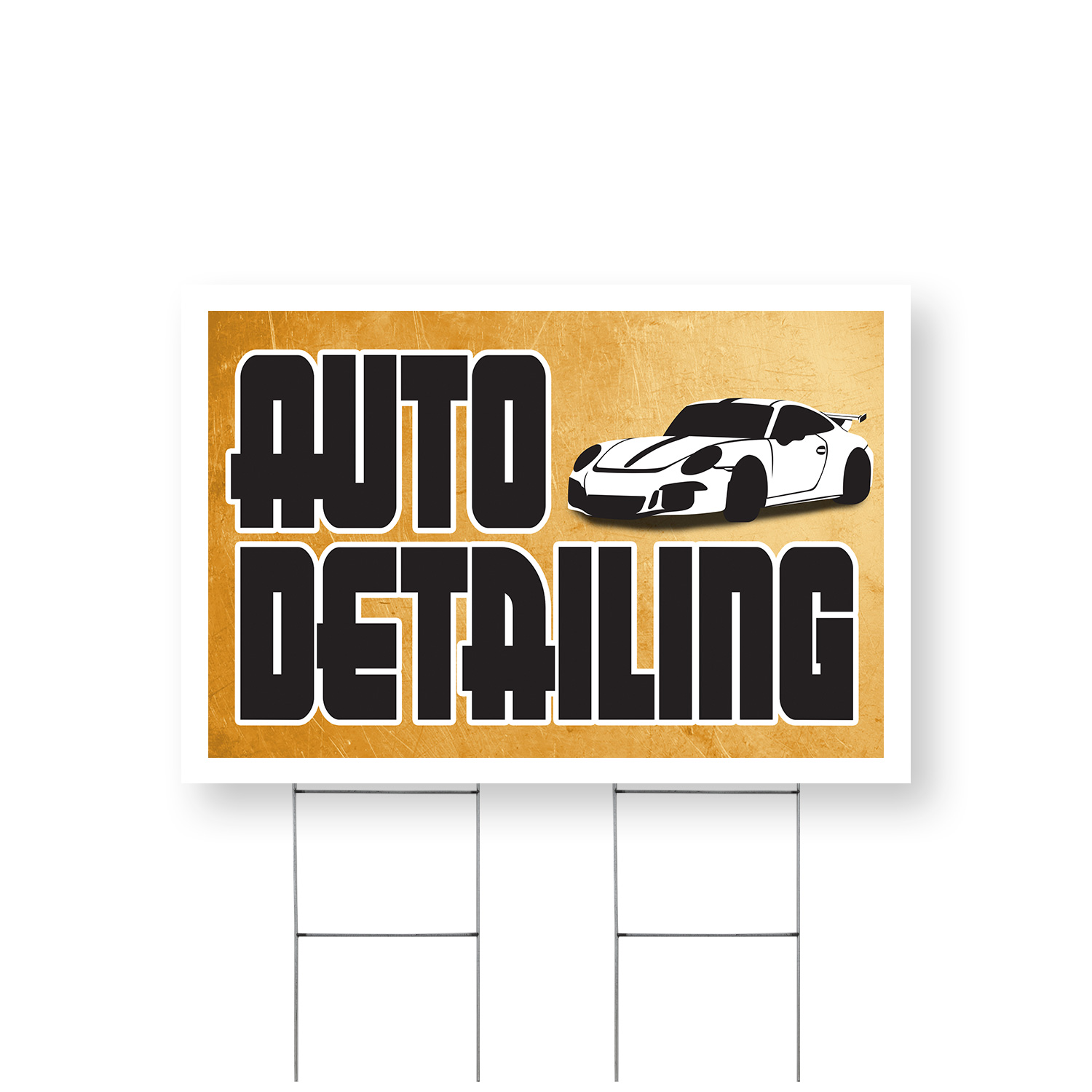 Auto Detailing Yard Sign 24 Inch x 36 Inch Double Sided Weatherproof ...
