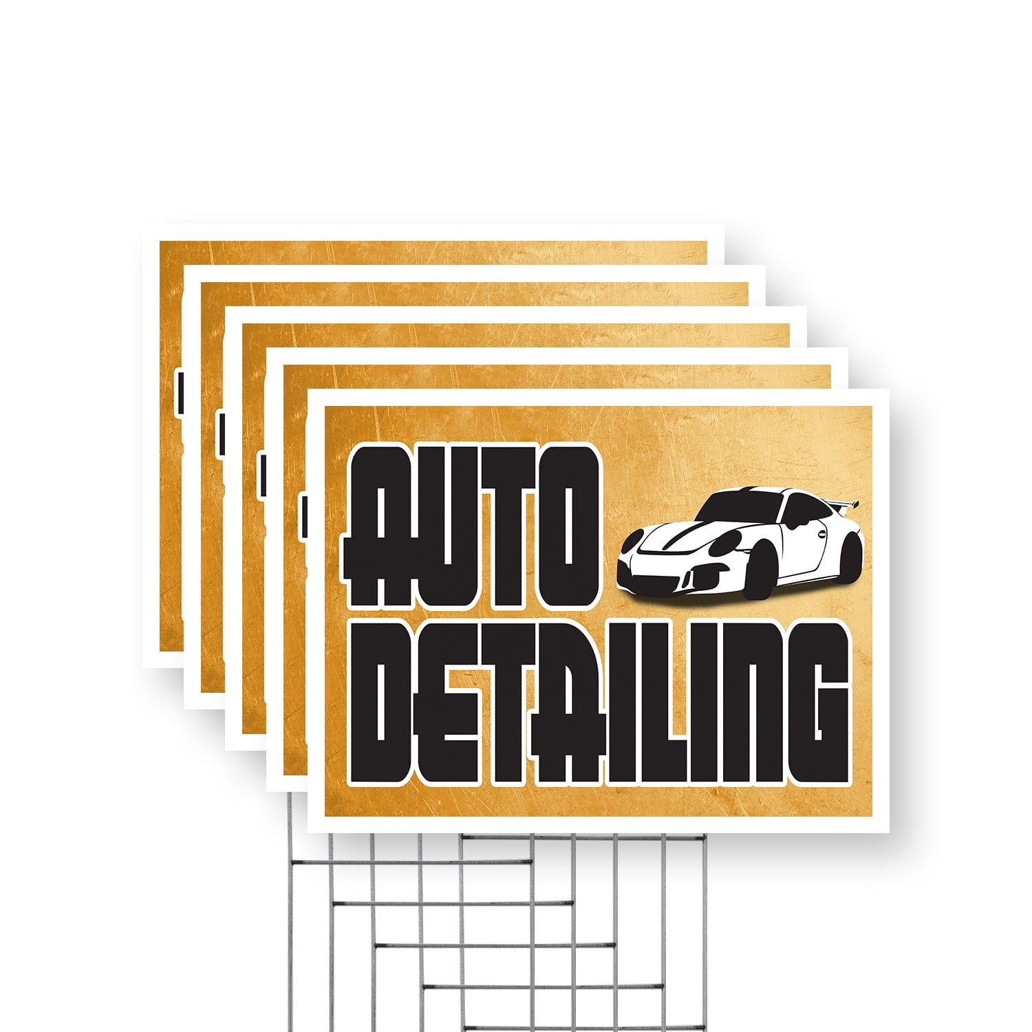 Auto Detailing Yard Sign 5 Pack of 18 Inch x 24 Inch Double Sided ...