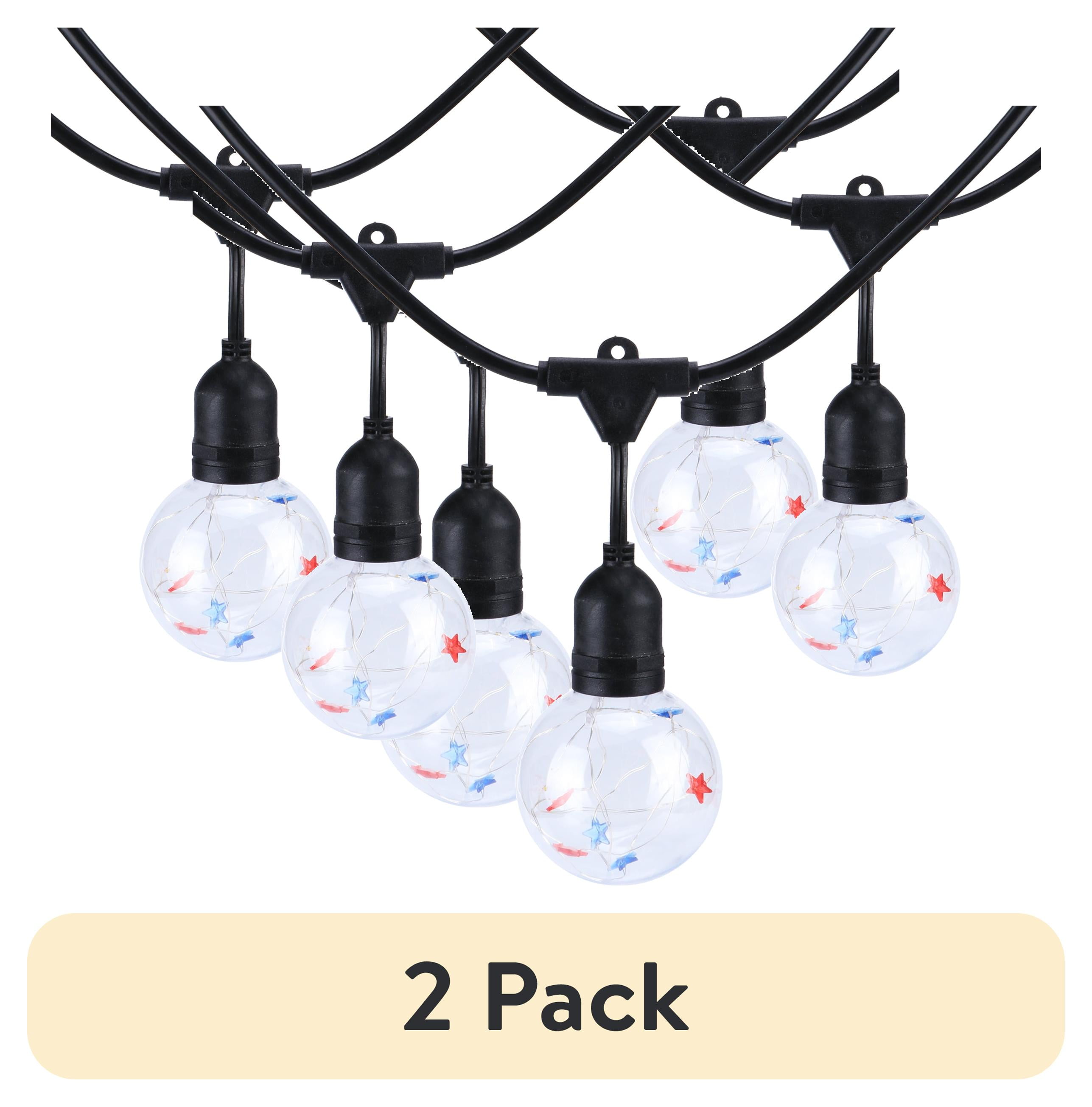 (2 pack) Auto Drive 10 Count Clear G80 Plastic Bulb Multi-Color Star ...