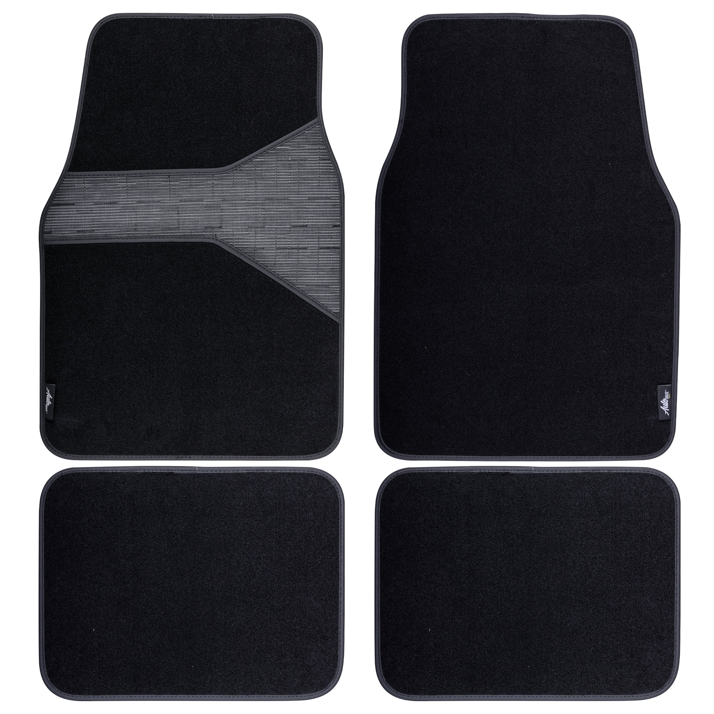 Auto Drive Repreve 4-Piece Black Carpet Floor Mats Durable Easy to ...