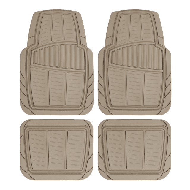 Auto Drive 4PC PREMIUM RUBBER CAR MAT TOLL TAN- Universal Fit for Cars ...
