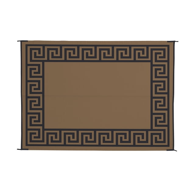 Auto Drive 9" x 12" Reversible Brown/Black Greek Key RV Outdoor Patio ...
