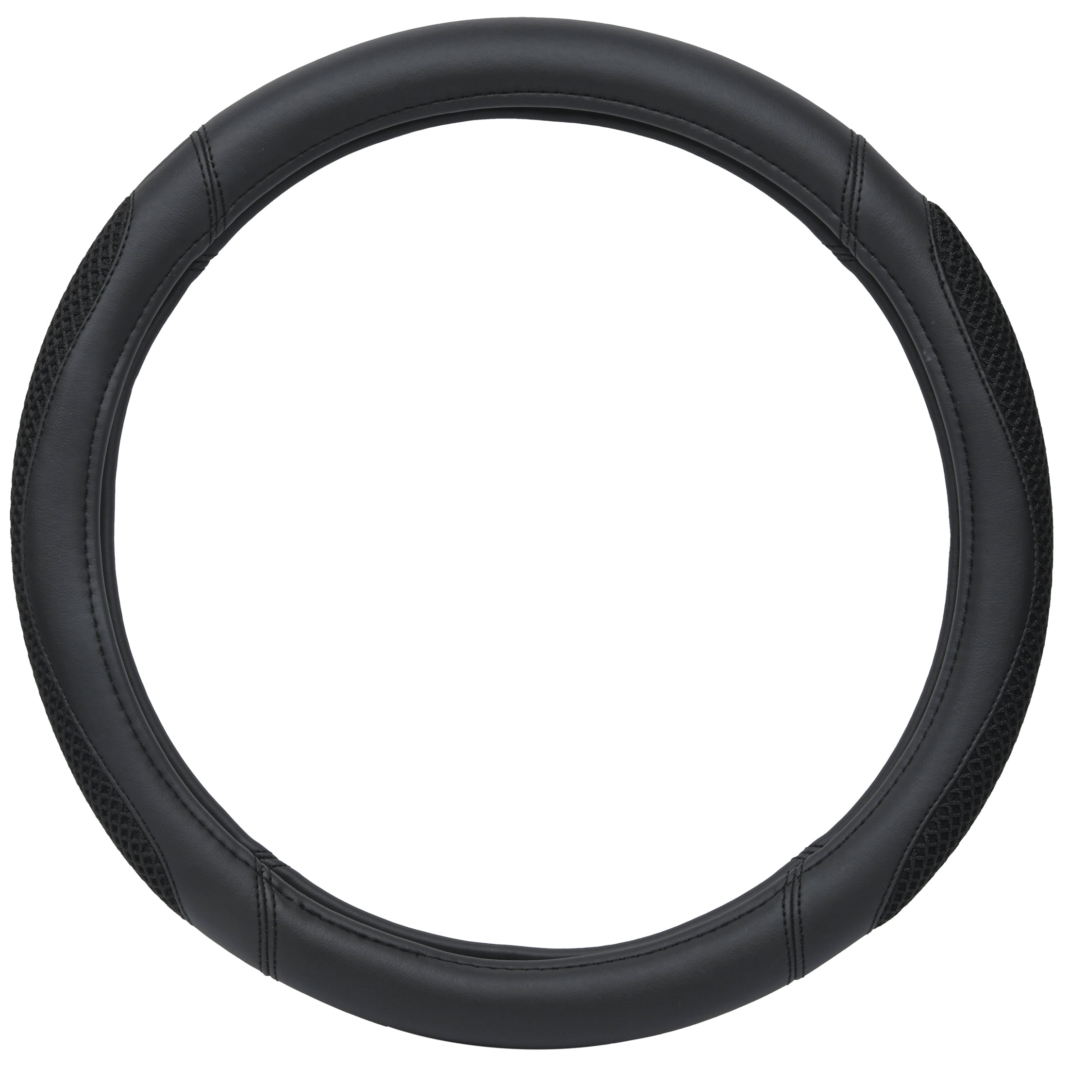 Auto Drive Black 3D Mesh Steering Wheel Cover, Universal Fit PU Leather ...