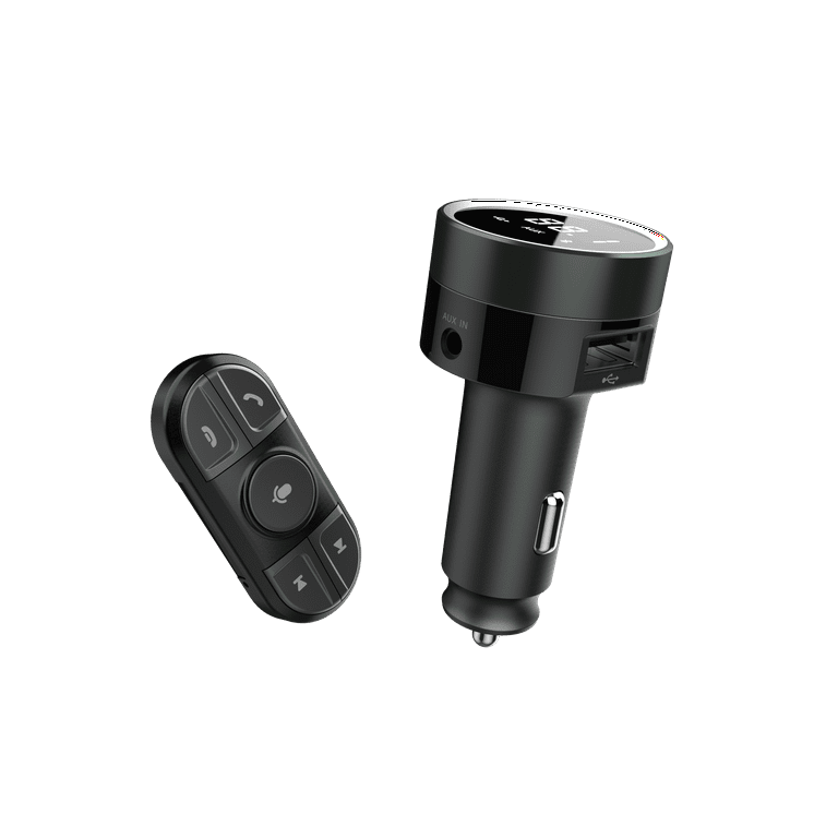 Auto Drive Bluetooth FM Transmitter Via Remote Control USB Compatible with Smartphone 3.2x1.4x1.4 85g