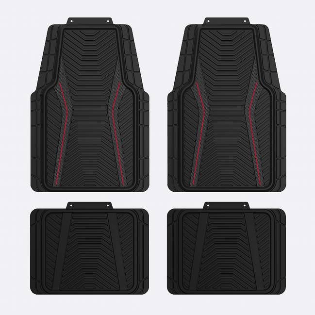 Auto Drive Heavy Duty Rubber Car Floor Mats, All-Weather, Universal Fit ...