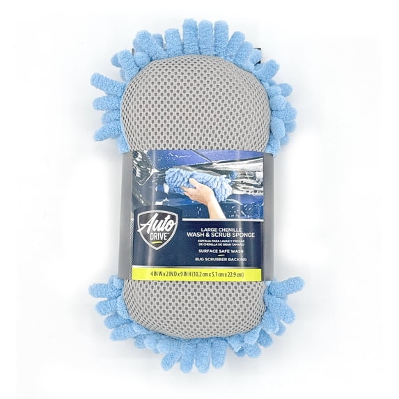 Auto Drive Car Wash Microfiber Sponge, Chenille Pile, Scrubber Backing ...