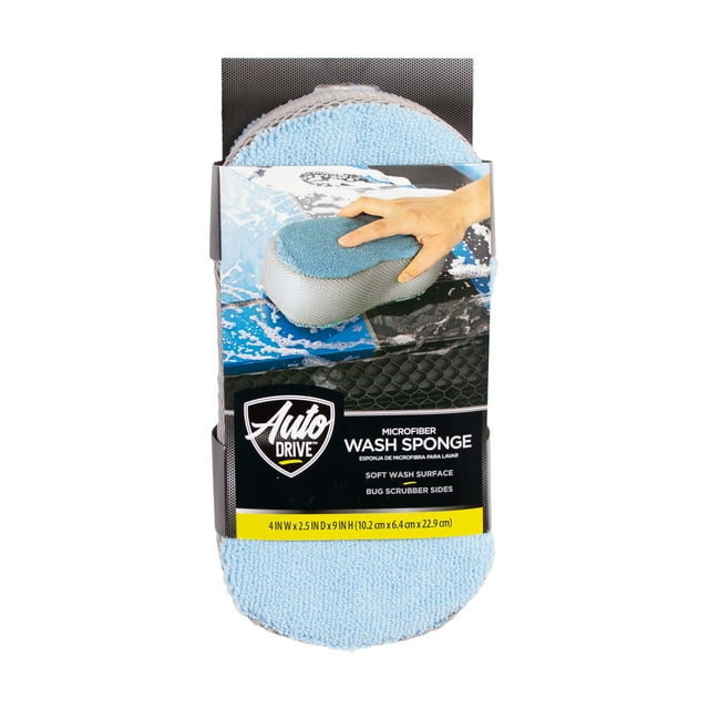Auto Drive Car Wash Microfiber Sponge w/ bug mesh, Blue - Walmart.com