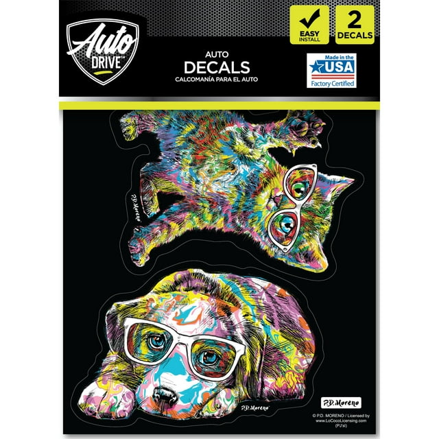 Auto Drive Colorful Pet Decals - 2 Pack - Walmart.com