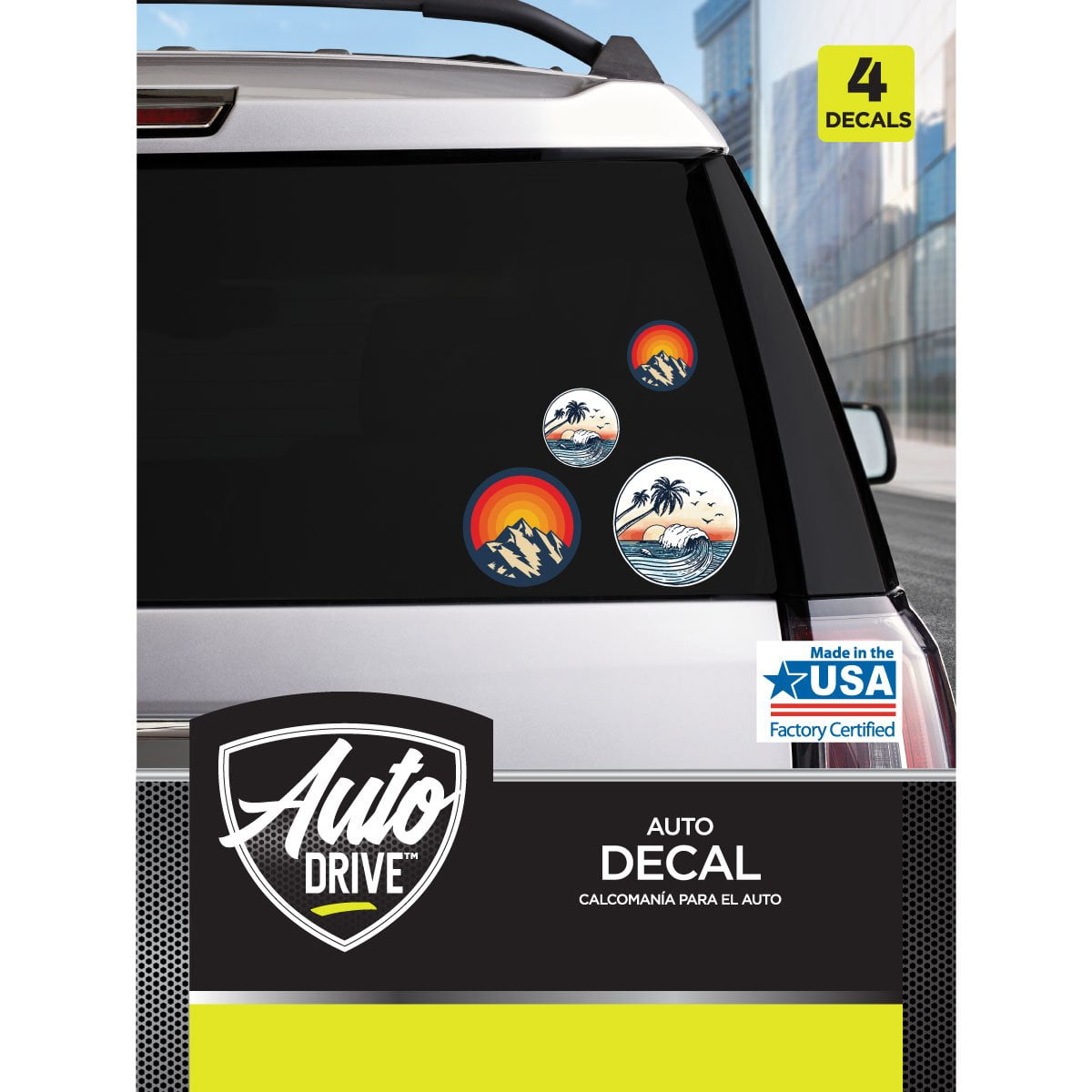 Auto Drive Decal & Sticker - Mountains & Riptide Waves - Walmart.com
