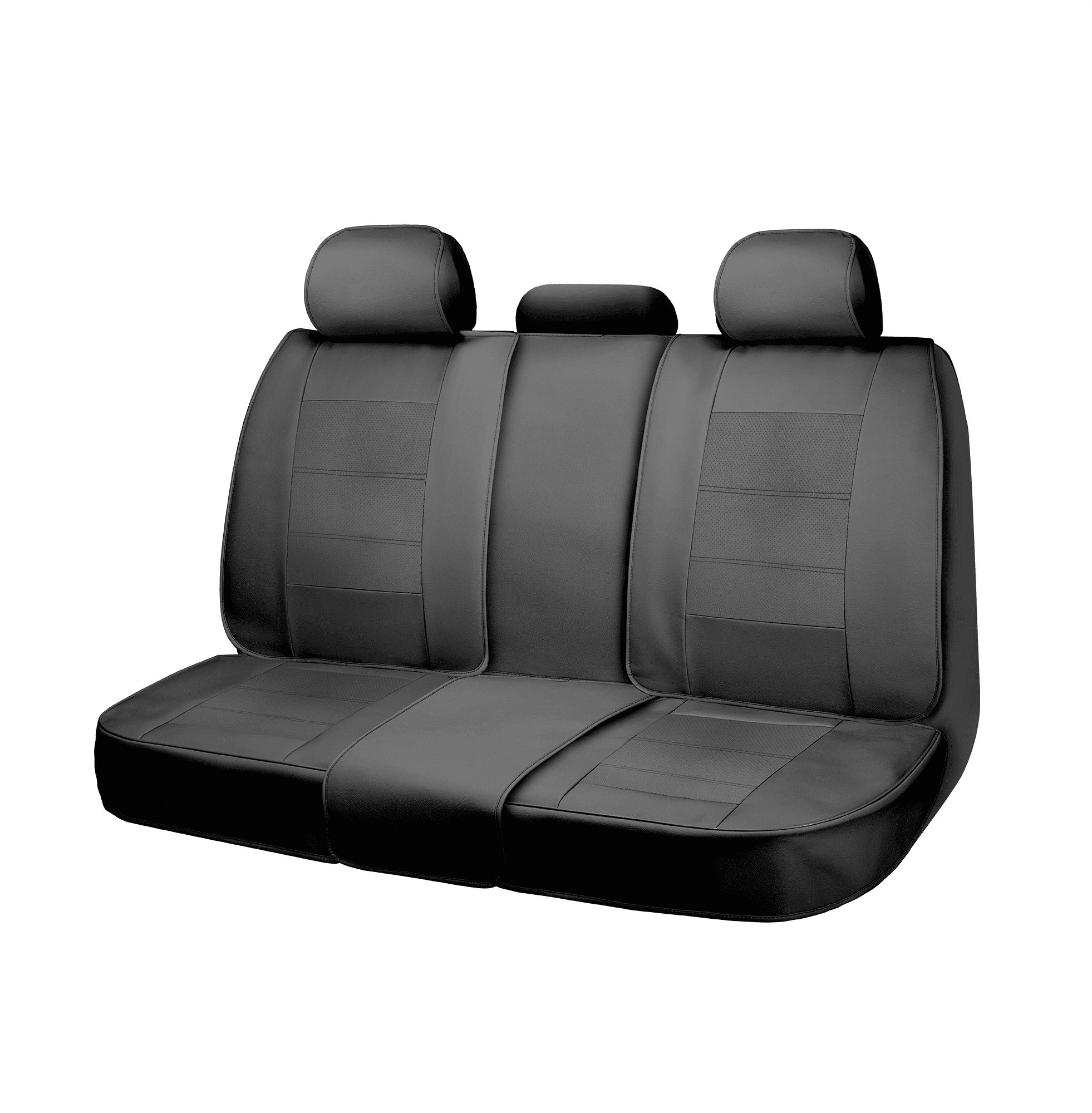 Auto Drive Full Faux Leather Rear Bench Seat Cover - Black, Universal ...